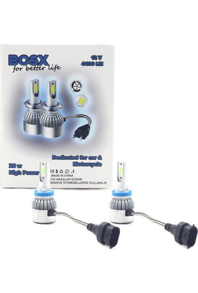 Dekohop Bosx LED Xenon Buz Mavi Yeni Teknoloji 4400 Lm Zenon Far Ampulü H1 / H3 / H4 / H7 / H11 / H27 / 9005 / 9006 Dekohop Bosx LED Xenon Buz Mavi Yeni Teknoloji 4400 Lm Zenon Far Ampulü H1 / H3 / H4 / H7 / H11 / H27 / 9005 / 9006