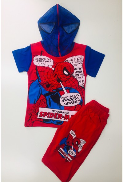 Spiderman Örümcek Adam Maskeli Şort T-Shirt Takımı Spiderman Kostümü (Kırmızı Mavi) Spiderman Örümcek Adam Maskeli Şort T-Shirt Takımı Spiderman Kostümü (Kırmızı Mavi)