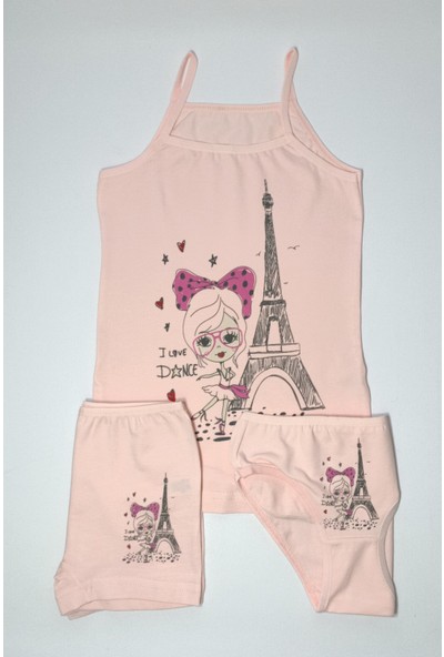 Luxxa 1845 Kız Çocuk Ip Askılı Atlet Boxer Külot Takım Mmrlluxxa