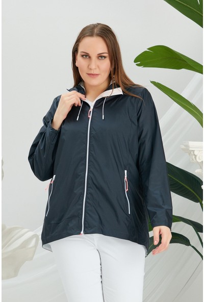 Rmg Içi Fileli Büyük Beden Lacivert Yağmurluk Mont Rmg Içi Fileli Büyük Beden Lacivert Yağmurluk Mont
