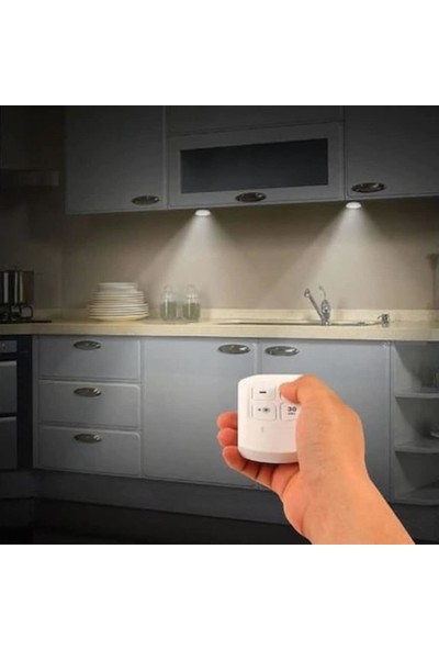 Kepez Uzaktan Kumandalı Pilli 3lü Spot LED Lamba Güçlü Beyaz Işık Kepez Uzaktan Kumandalı Pilli 3lü Spot LED Lamba Güçlü Beyaz Işık