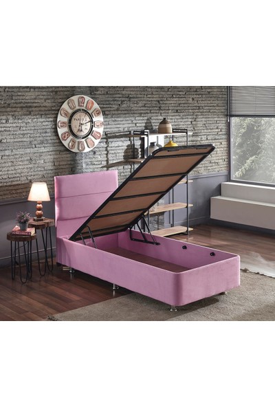 Niron Pinky Baza ve Başlık Seti 120X200 cm Tek Kişilik Sandıklı Pembe Kumaş Baza ve Başlığı Silinebilir Niron Pinky Baza ve Başlık Seti 120X200 cm Tek Kişilik Sandıklı Pembe Kumaş Baza ve Başlığı Silinebilir