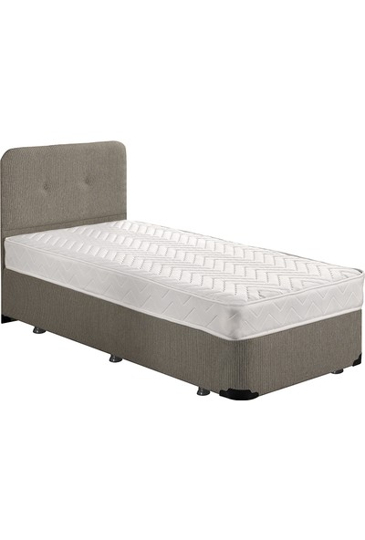 Luna Yatak, Baza ve Başlık Seti - 80x180 cm Tek Kişilik Sağlamlaştırılmış Sandıklı Baza, Sert Yatak ve Başlık Takımı