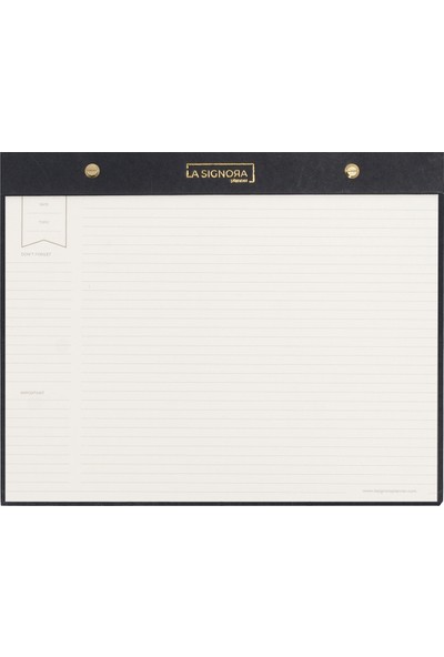 Fabio Ricci La Signora Large Çizgili Notepad Black Fabio Ricci La Signora Large Çizgili Notepad Black