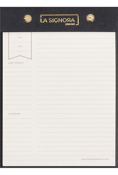Fabio Ricci La Signora Small Çizgili Notepad Black Fabio Ricci La Signora Small Çizgili Notepad Black