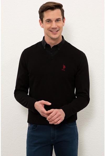 U.S. Polo Assn. Siyah Triko Kazak Basic 50206685-VR046