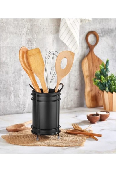 Vip Sepet Tezgah Üstü Dekoratif Metal Kaşıklık Çatallık