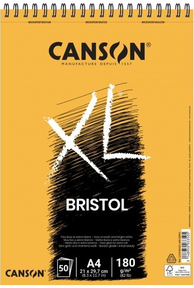 Canson Xl Bristol Pad Spiralli Bristol Marker Çizim Defteri Blok 180 gr A4 50 Yaprak Canson Xl Bristol Pad Spiralli Bristol Marker Çizim Defteri Blok 180 gr A4 50 Yaprak