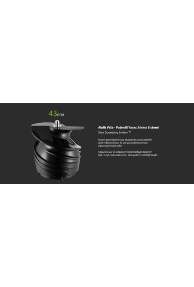 Hurom HA-A Alpha Slow Juicer Katı Meyve Sıkacağı - Gri Hurom HA-A Alpha Slow Juicer Katı Meyve Sıkacağı - Gri