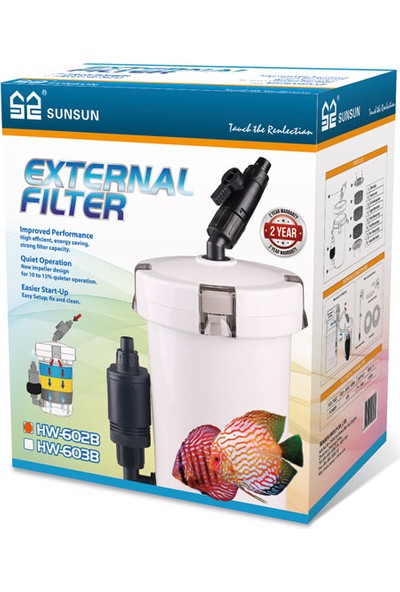Sunsun Dış Filtre 400 Lh 6W Beyaz Gövde Sunsun Dış Filtre 400 Lh 6W Beyaz Gövde