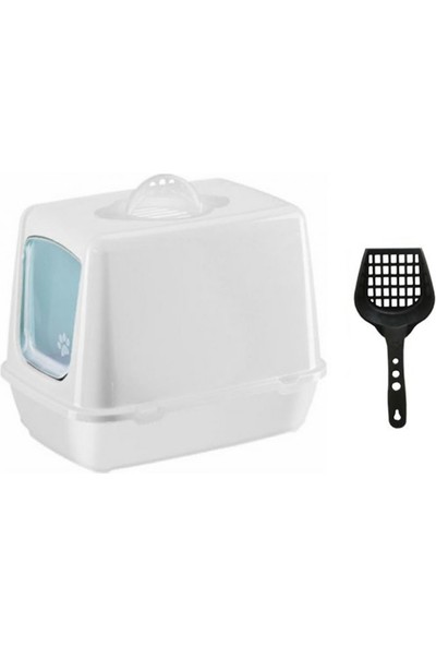 GND Pet Kapalı Filtreli Kedi Tuvaleti 36X40X50 cm (Beyaz)+Kürek