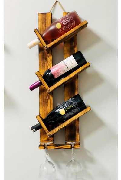 Tarfa Tarfadek Dekoratif Ahşap Şaraplık ve Içecek Standı 70X27CM