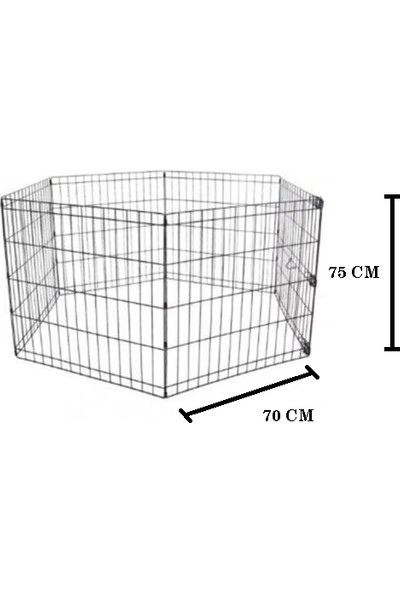 GND Pet Metal Köpek Oyun Alanı Çit Altı Parça 70X75 cm 6 Parça ( Siyah ) GND Pet Metal Köpek Oyun Alanı Çit Altı Parça 70X75 cm 6 Parça ( Siyah )