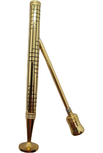 T-Bek Pipo Tamper Slim (Sıkıştırıcı ve Temizleyici) Gold Kare Desenli T-Bek Pipo Tamper Slim (Sıkıştırıcı ve Temizleyici) Gold Kare Desenli