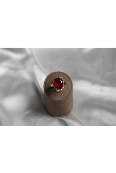 Sema Takı Kırmızı Swarovski Taş Yüzük
