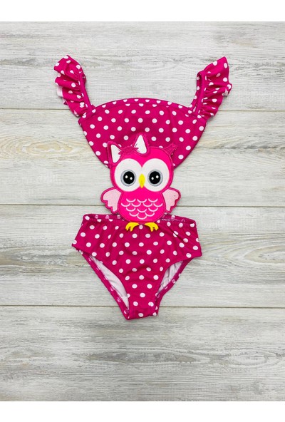 Lolli Boom Kids Kız Çocuk Mayokini Sevimli Baykuş Temalı Koyu Pembe Kol Fırfırlı - Son Sezon Kostüm Mayo Lolli Boom Kids Kız Çocuk Mayokini Sevimli Baykuş Temalı Koyu Pembe Kol Fırfırlı - Son Sezon Kostüm Mayo