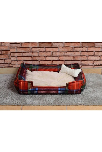 Cookie Pet Yıkanabilir Dolgulu Kedi Köpek Yuvası 50 x 70 cm Ekose Bej Cookie Pet Yıkanabilir Dolgulu Kedi Köpek Yuvası 50 x 70 cm Ekose Bej