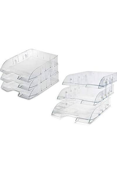 Mas Evrak Rafı Hareketli Plastik 3 Lü Şeffaf 829