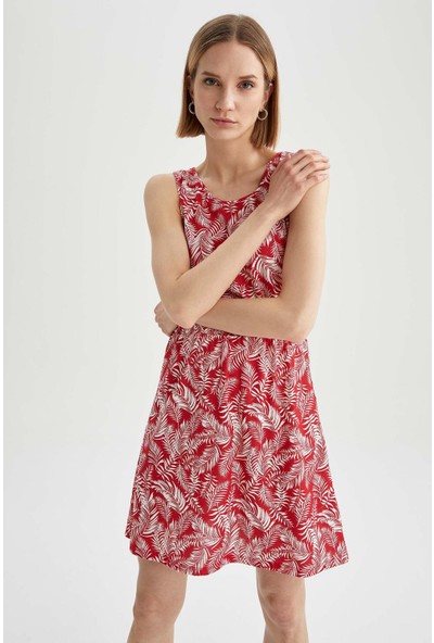 Defacto Askılı Çiçek Desenli Yazlık Mini Elbise T8070AZ21SM