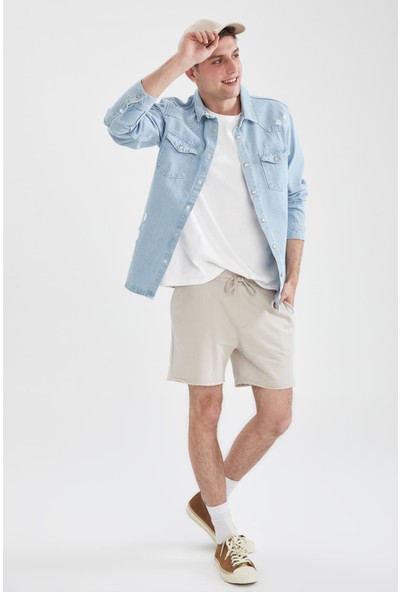 DeFacto Slim Fit Basic Şort U1919AZ21SM
