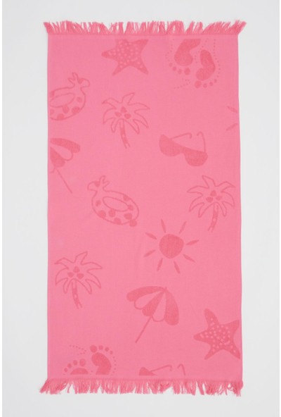 DeFacto Kız Çocuk Desenli Peştemal Plaj Havlusu U1370A621SM