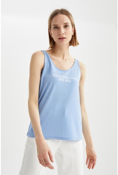 DeFacto Regular Fit Yazı Baskılı Bisiklet Yaka Atlet U3800AZ21HS DeFacto Regular Fit Yazı Baskılı Bisiklet Yaka Atlet U3800AZ21HS