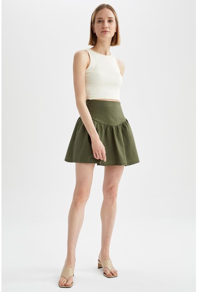 Defacto Volanlı Basic Kısa Etek U8757AZ21SM