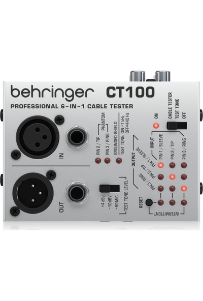 Behringer CT100 Mikroişlemci Kontrollü 6-In-1 Kablo Test Cihazı Behringer CT100 Mikroişlemci Kontrollü 6-In-1 Kablo Test Cihazı