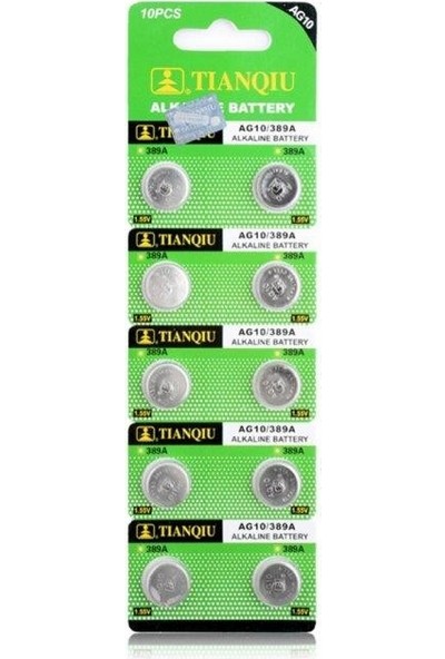 Durbuldum Tıanqıu AG10 LR1130/389 Alkalin 10'lu Düğme Pil Durbuldum Tıanqıu AG10 LR1130/389 Alkalin 10'lu Düğme Pil
