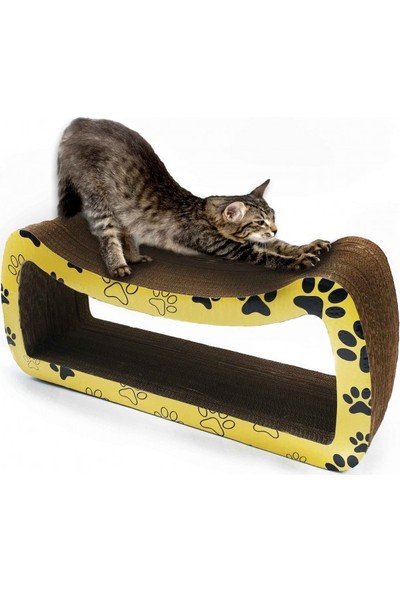 Ondüle Karton, Kedi Tırmalama Tahtası 61x27x20cm, Kedi Tırmalama Rampası