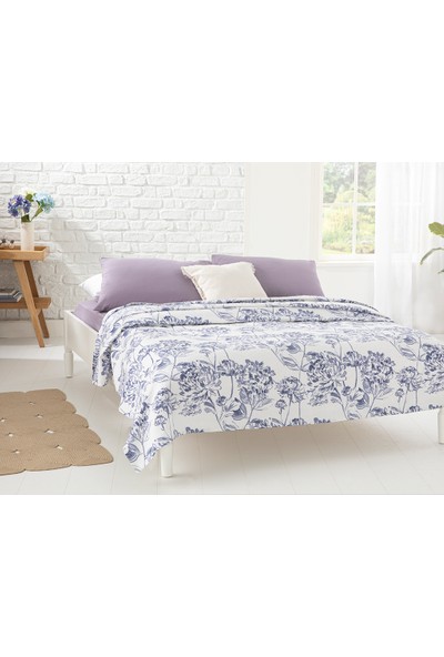 English Home Hydrangea Garden Baskılı Tek Kişilik Pike 150X220 cm Ortanca