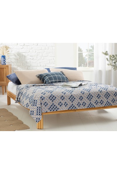 English Home Pool Pop Baskılı Tek Kişilik Pike 150X220 cm Lacivert