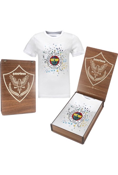 Fenerbahçe Lisanslı Logo Çocuk T-Shirt Özel Hediyelik Ahşap Kutulu Fenerbahçe Lisanslı Logo Çocuk T-Shirt Özel Hediyelik Ahşap Kutulu