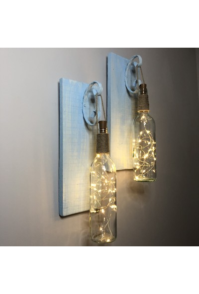 Mes Reves Design LED Işıklı Mavi Renkli Duvar Aplik 2'li Set Mes Reves Design LED Işıklı Mavi Renkli Duvar Aplik 2'li Set