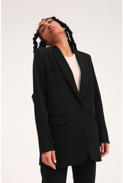 Quzu Blazer Ceket Siyah Quzu Blazer Ceket Siyah