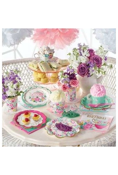 Parti Dünyası Çay Partisi ve Çiçekler Süper Vip 24 Kişilik Set Parti Dünyası Çay Partisi ve Çiçekler Süper Vip 24 Kişilik Set