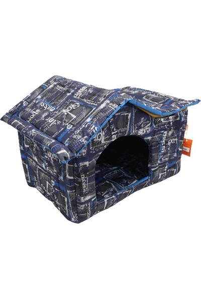 Lavista Çatılı Kedi ve Köpek Evi Mavi Karışık Dış Mekan