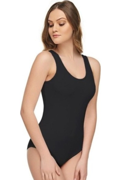 Tutku Elit Siyah 3 Lü Paket Kadın Kalın Askılı Modal Likralı Çıtçıtlı Body Zıbın 2005