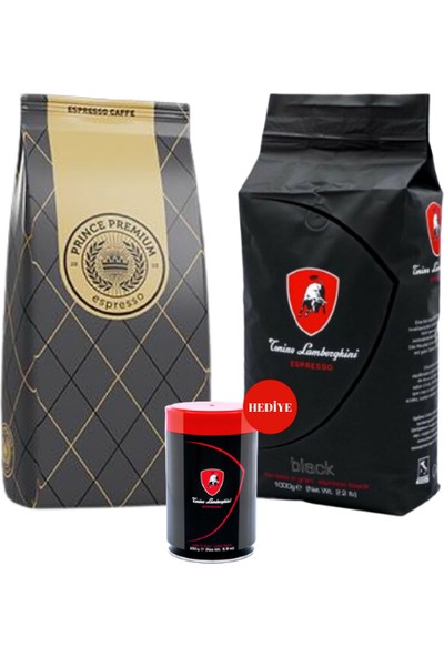 Tonino Lamborghini Prince Premium 1 kg ve Tonino Lamborghini Black Espresso 1 kg + 250 gr Tonino Lamborghini Yanında Tonino Lamborghini Prince Premium 1 kg ve Tonino Lamborghini Black Espresso 1 kg + 250 gr Tonino Lamborghini Yanında