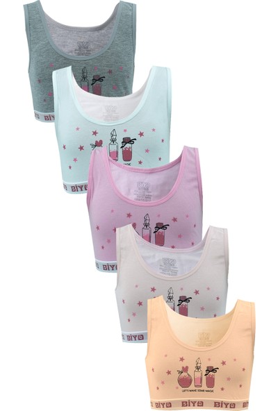 Biyokids Kız Çocuk Çok Renkli 5li Sporcu Bustiyer