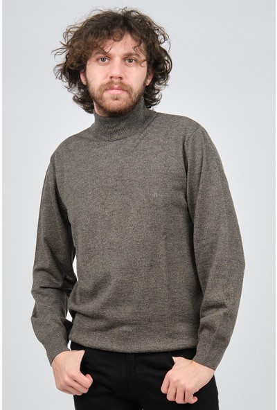 Mısırlı Erkek Tam Balıkçı Yün Kazak 3869137 Füme