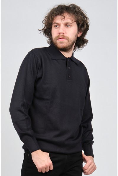 Neyir Erkek Polo Yaka Yün Kazak 1345506 Lacivert