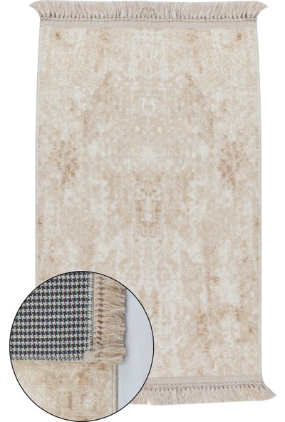 Nurteks Buket Saçaklı Paspas Dikdörtgen Krem