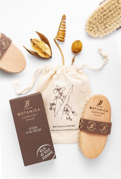 Botanıca Comfort Selülit Karşıtı %100 Doğal At Kılı Fırçası Beyaz