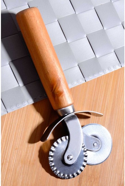 Züka Home Bambu Saplı Pizza Ruleti ve Hamur Kesici