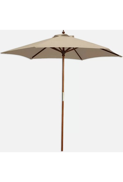 Evinizin Atölyesi Ahşap Ipli Bahçe Balkon Şemsiye Naturel
