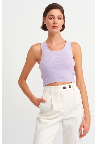 Dilvin 1027 Bisiklet Yaka Triko Süveter-Lila