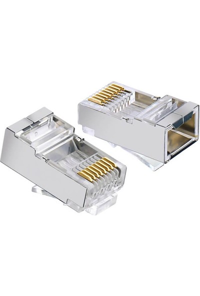Wozlo RJ45 Jack Metal Uç Jak Konnektör Başlık 100 Adet Wozlo RJ45 Jack Metal Uç Jak Konnektör Başlık 100 Adet