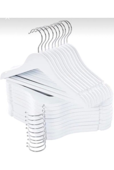 Hepsi 1 Group Beyaz Ahşap Çocuk Askısı Bebek Askısı 12 Adet