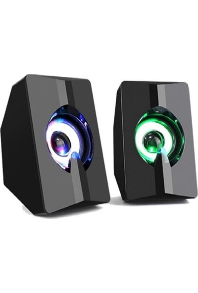 Azemax USB 2.0 Işıklı Speaker 1+1 Hoparlör Rgb Speaker